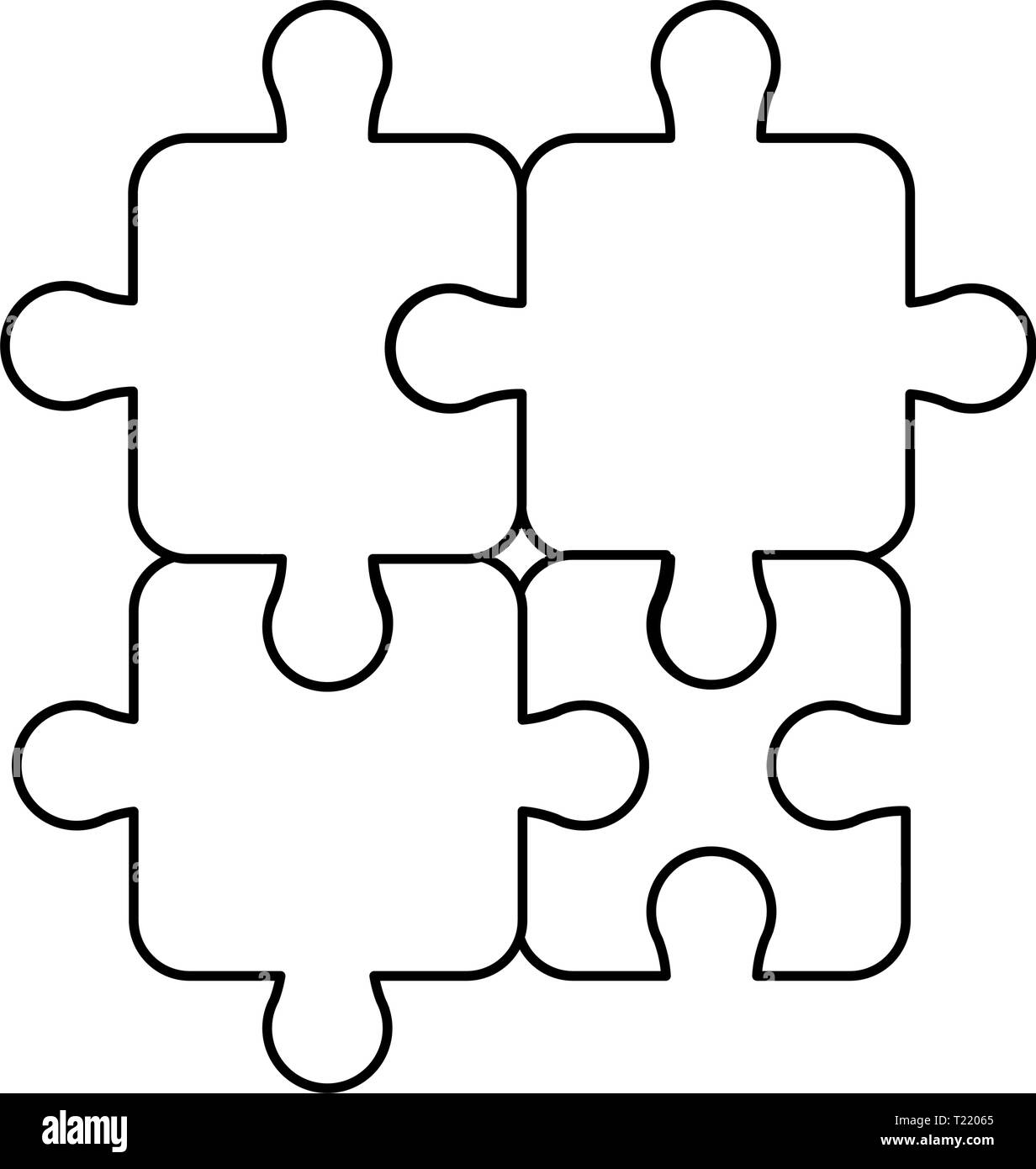 puzzles pieces connection strategy vector illustration design vector ...