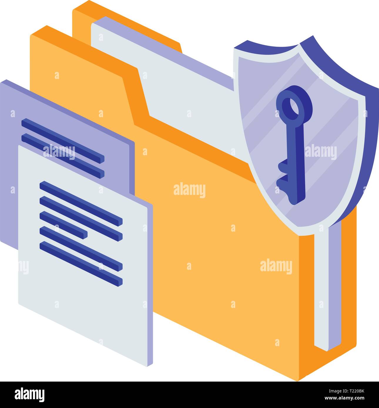 folder documents with shield vector illustration design Stock Vector ...