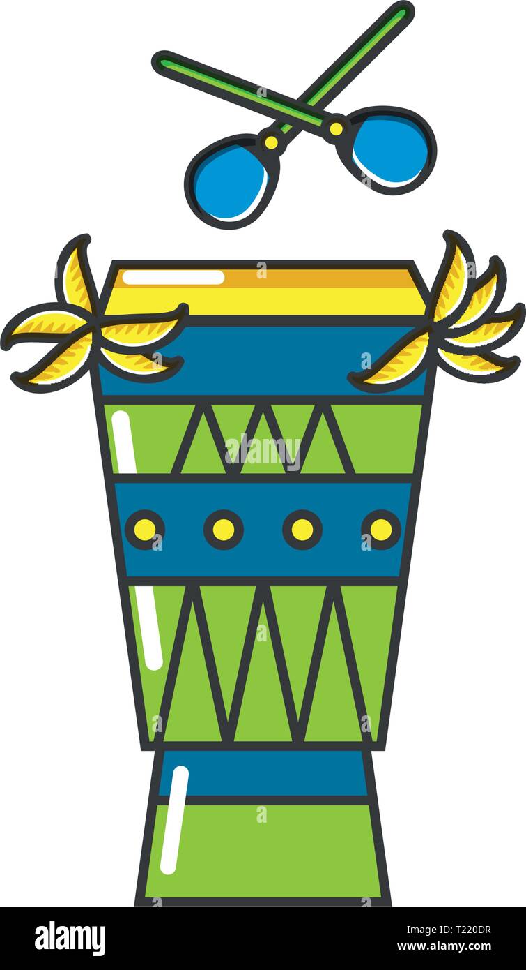 bongo drum instrument isolated icon vector illustration design Stock ...