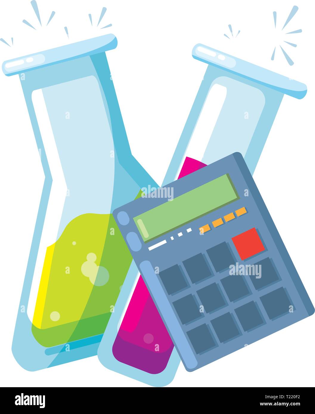 tube test and calculator math vector illustration design Stock Vector ...