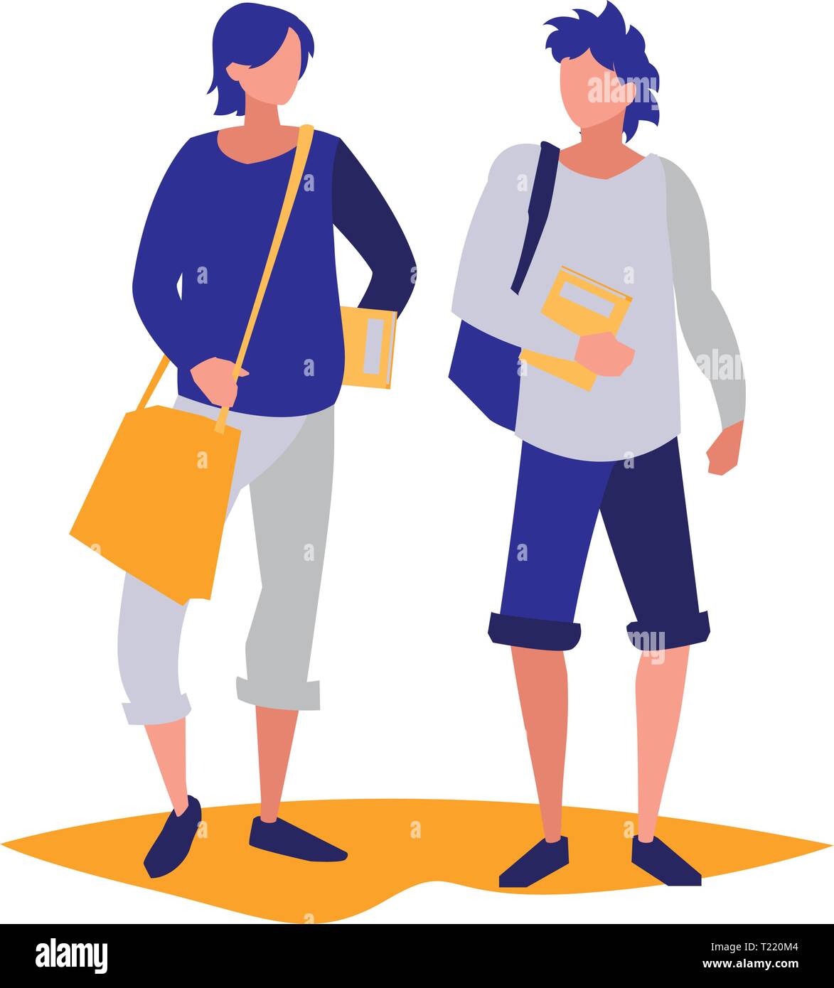 young boys students modeling vector illustration design Stock Vector ...