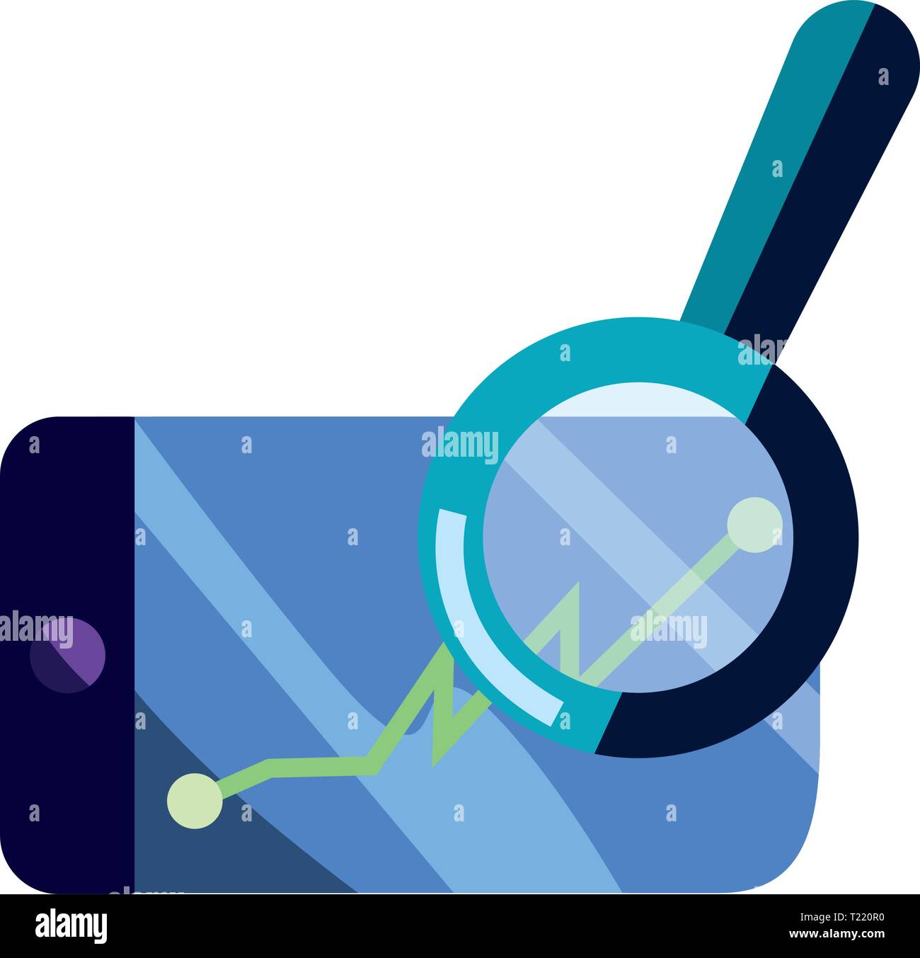 cellphone app chart report magnifier vector illustration Stock Vector Image & Art - Alamy