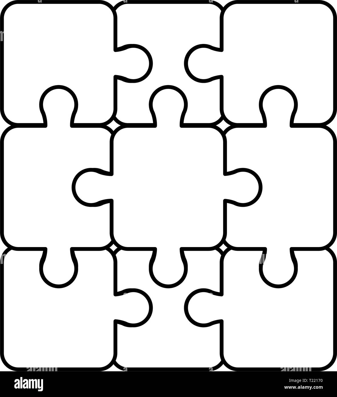 puzzles pieces connection strategy vector illustration design vector ...