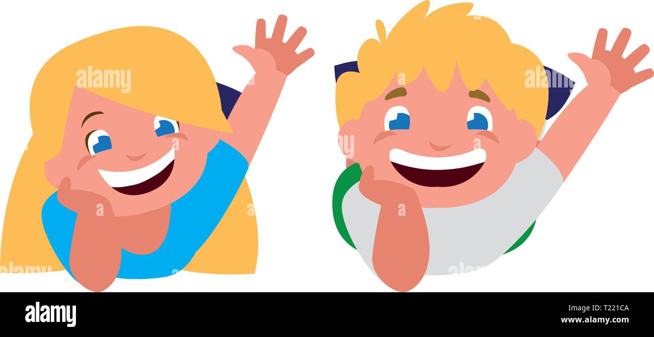 happy little kids characters vector illustration design Stock Vector ...
