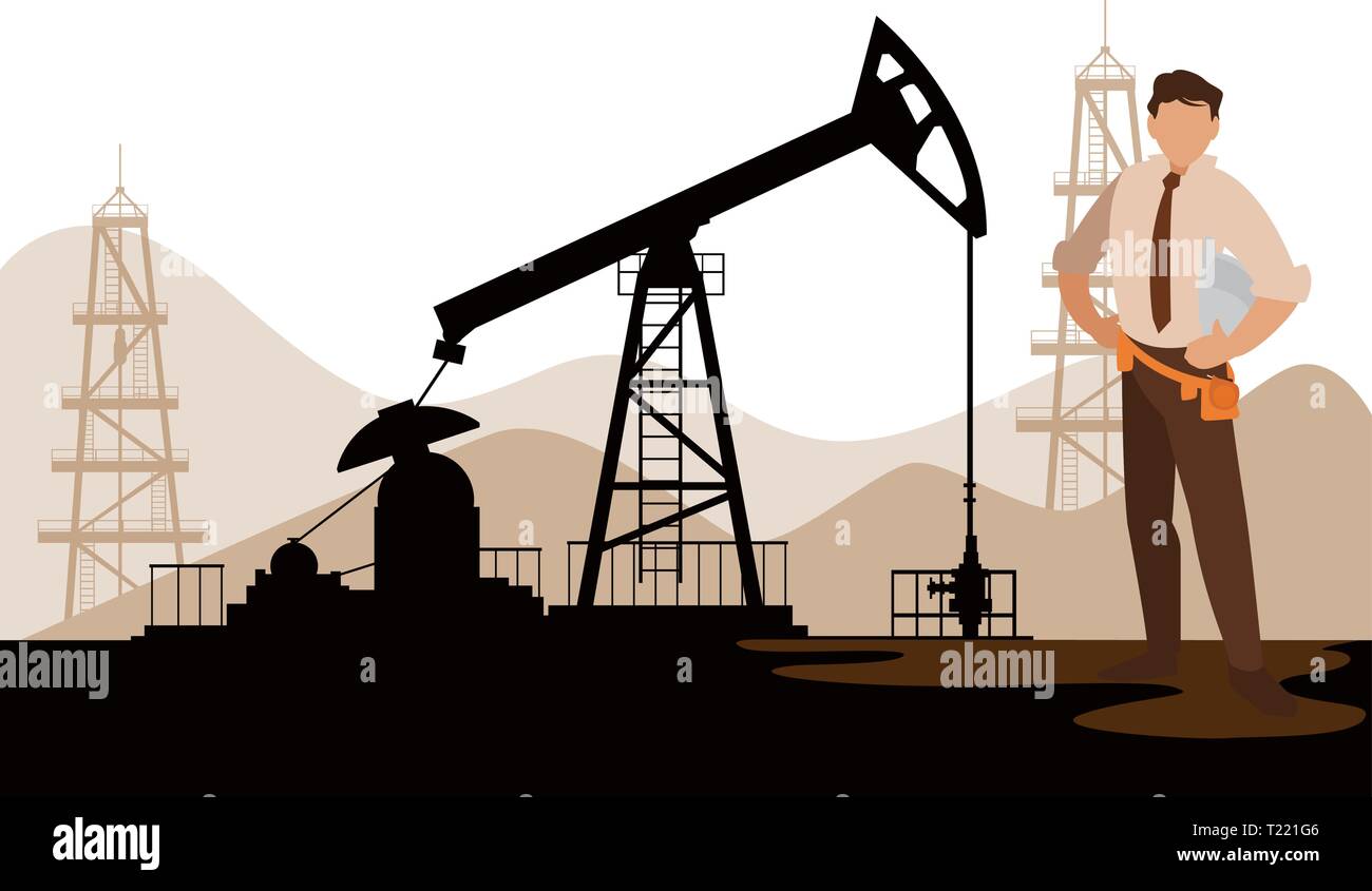 Manager oil worker Stock Vector Images - Alamy