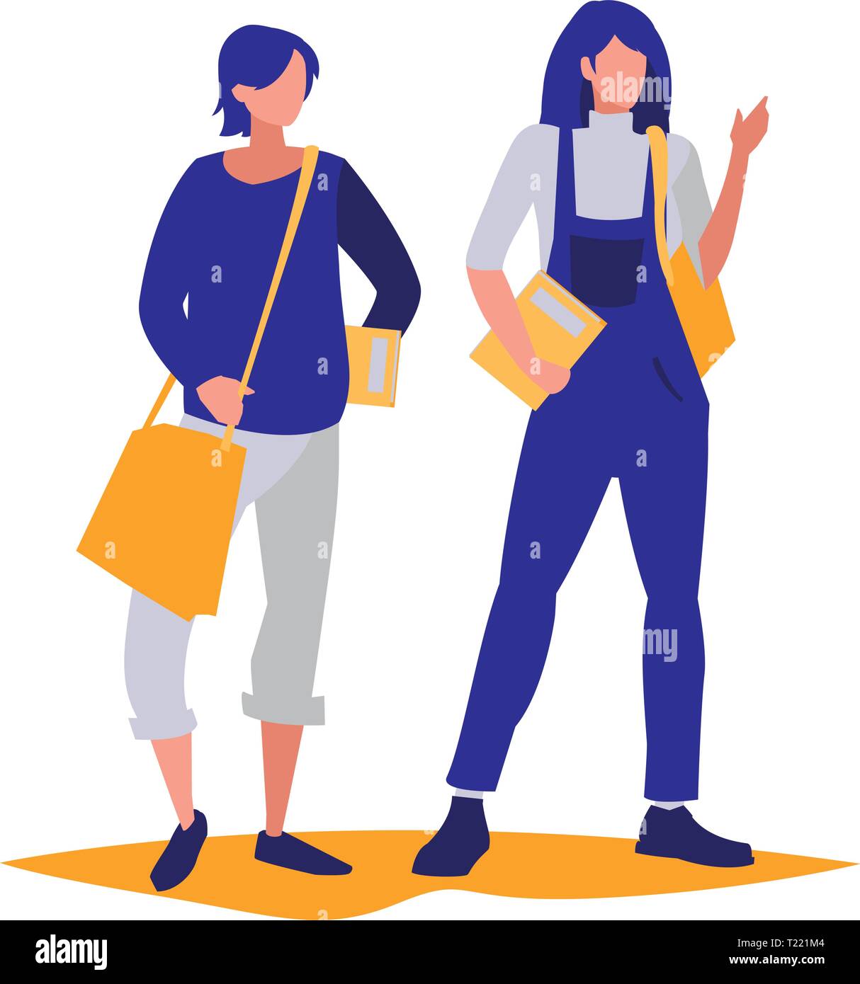 young couple students modeling vector illustration design Stock Vector ...