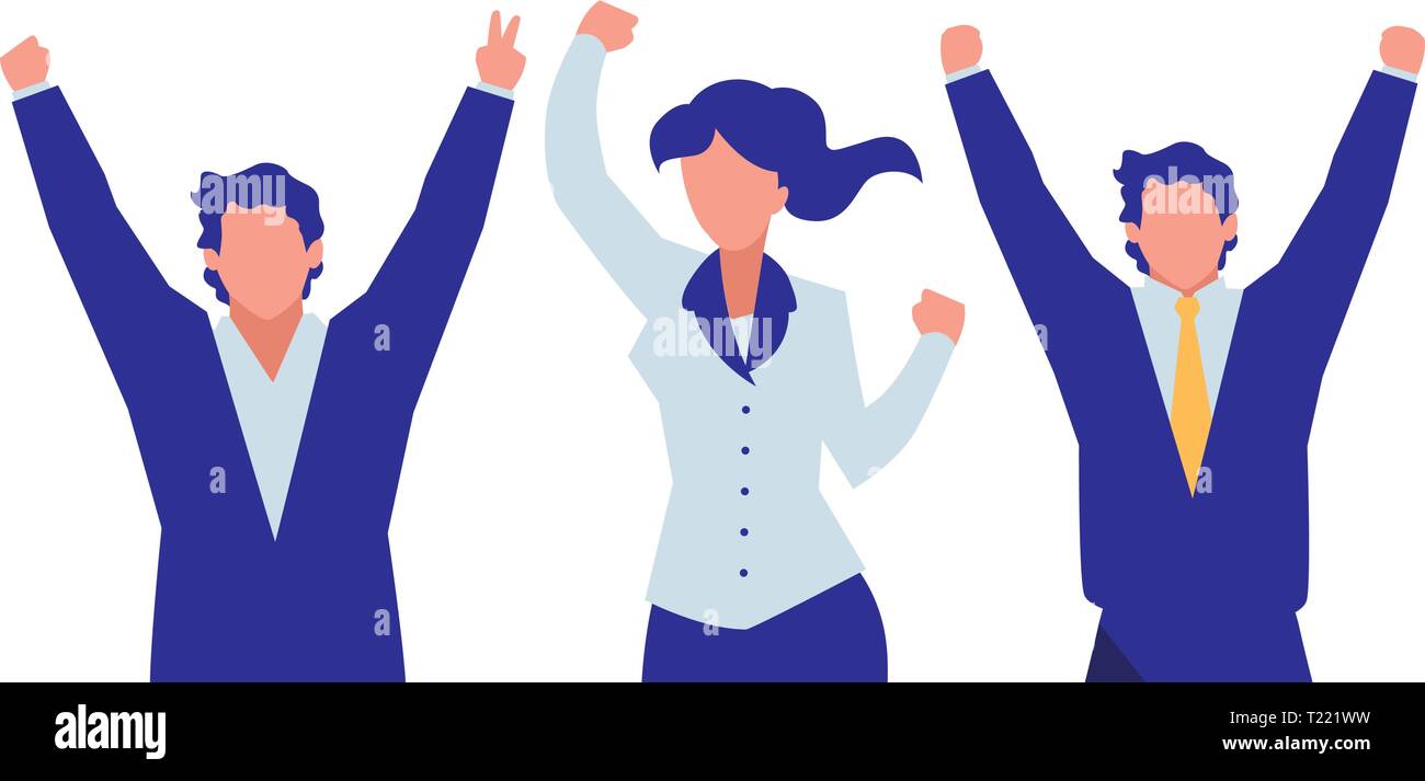 elegant business people celebrating characters vector illustration ...