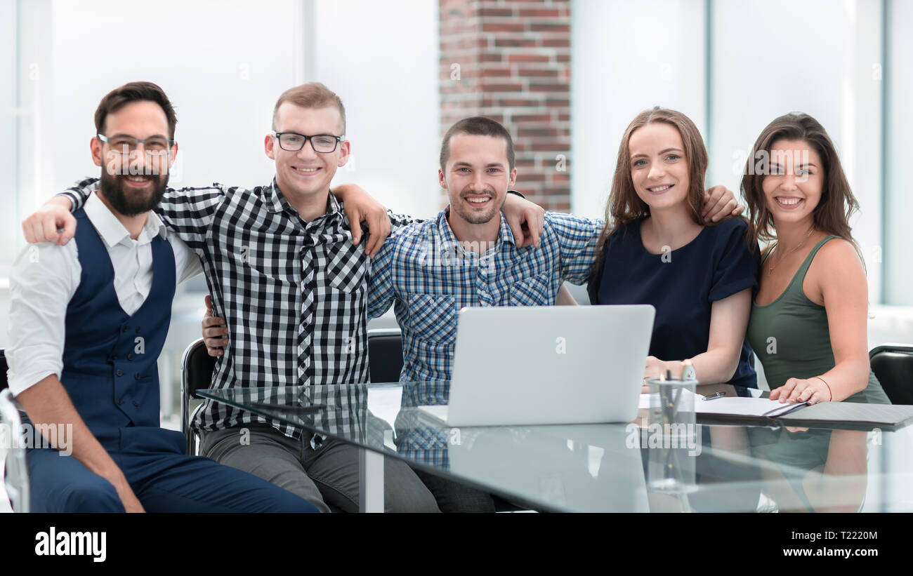 portrait of a modern business team in the workplace.the concept of ...