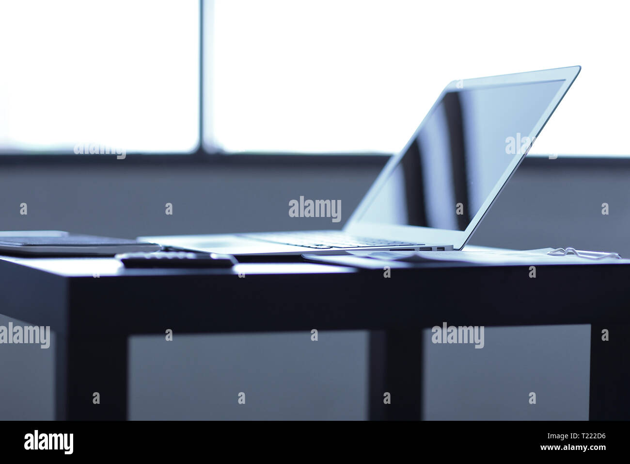 side view of the Desk in the office.photo with copy space Stock Photo ...