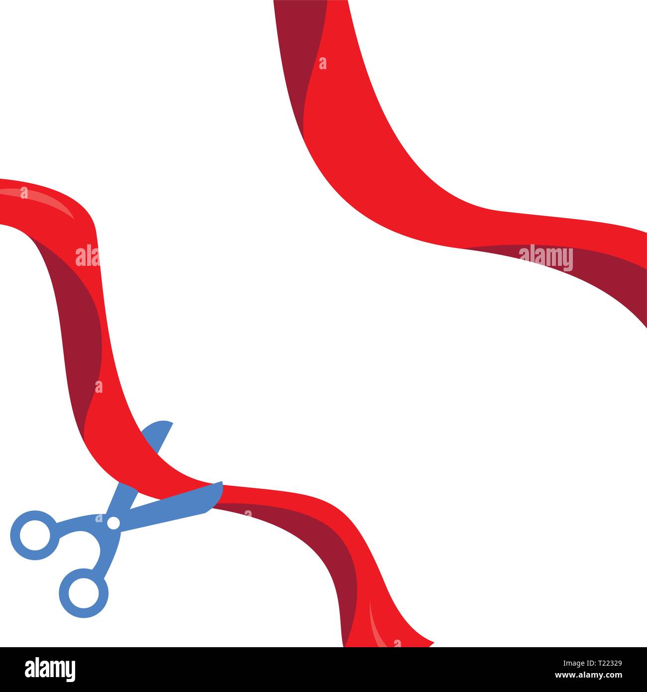 scissors cutting ribbon white background vector illustration Stock ...