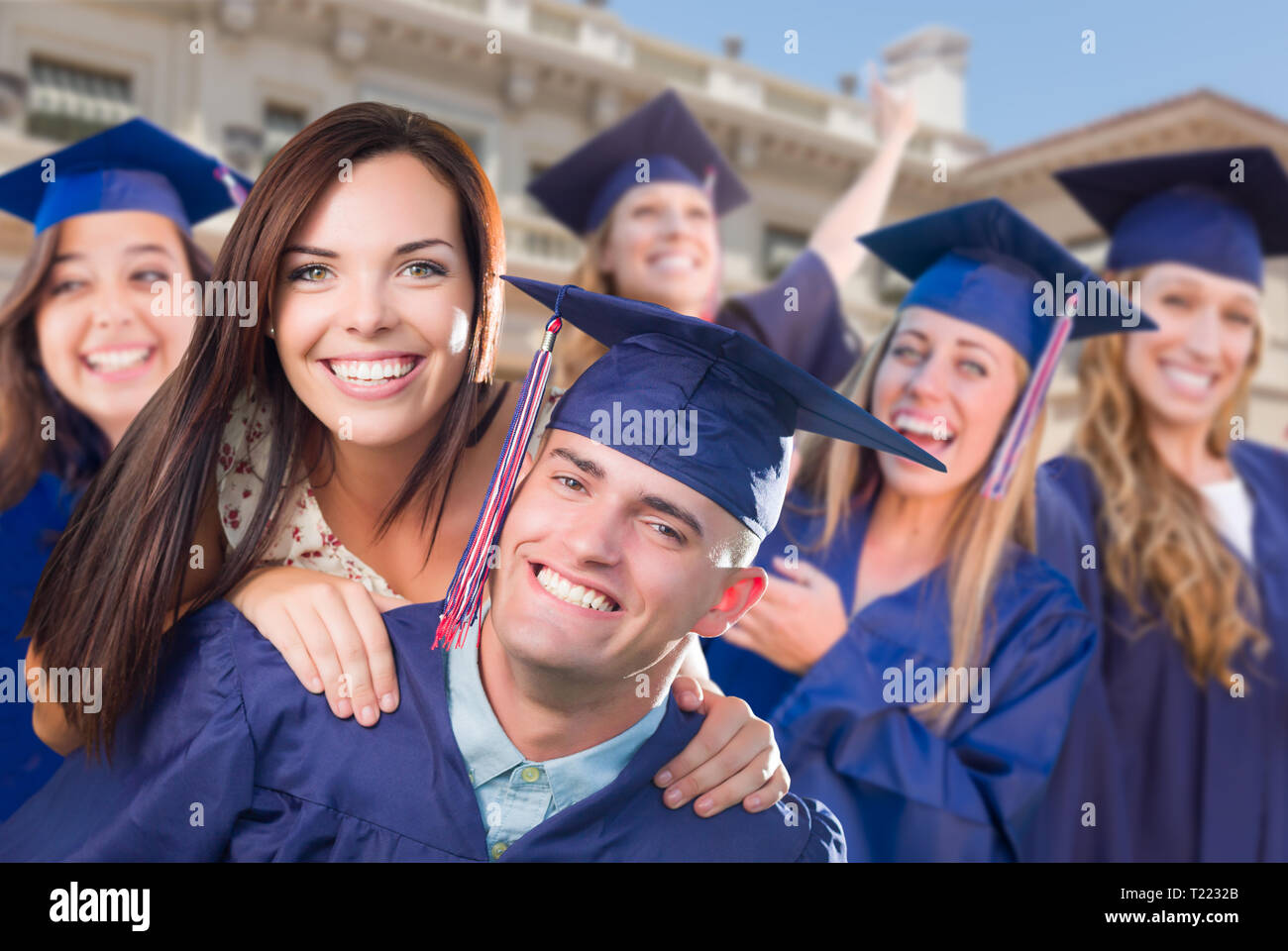 Woman student graduate behind hi-res stock photography and images - Alamy