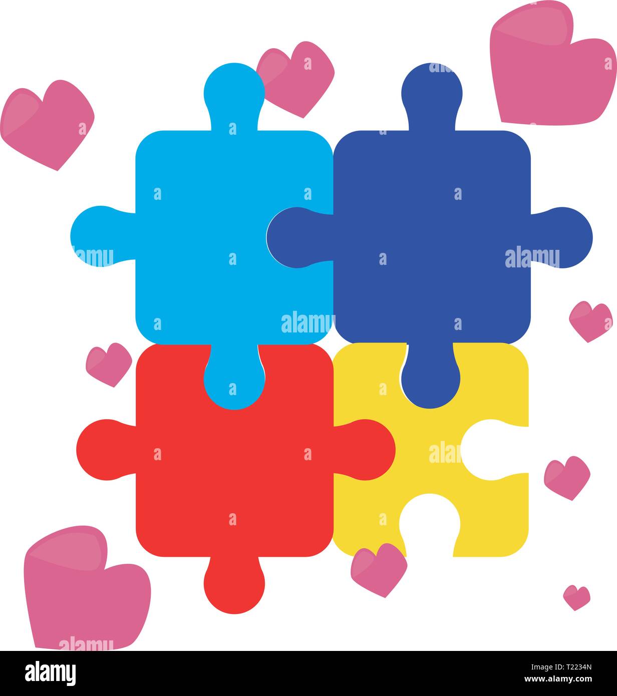 puzzles pieces connection strategy vector illustration design vector ...