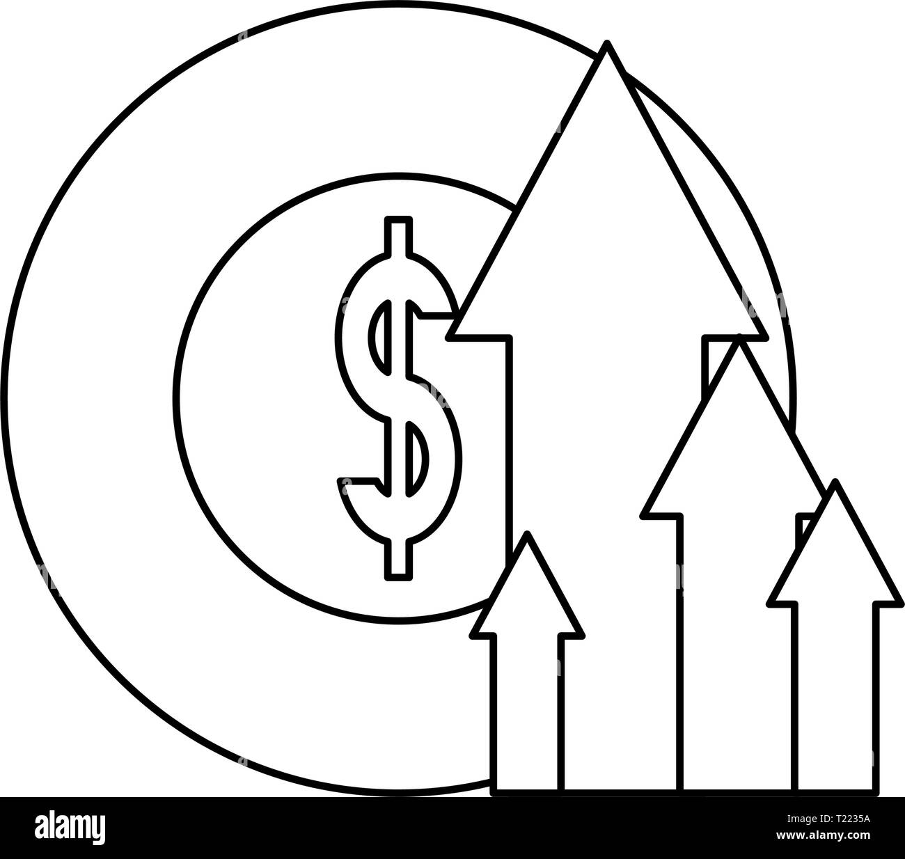 coin money diagram currency growth vector illustration Stock Vector ...