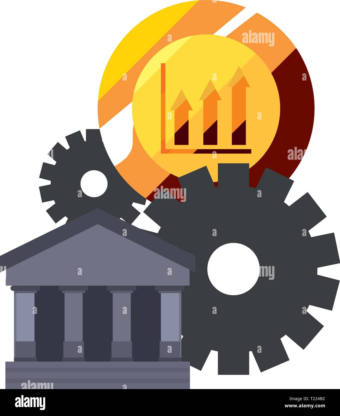 bank coin graph gear business vector illustration Stock Vector Image ...