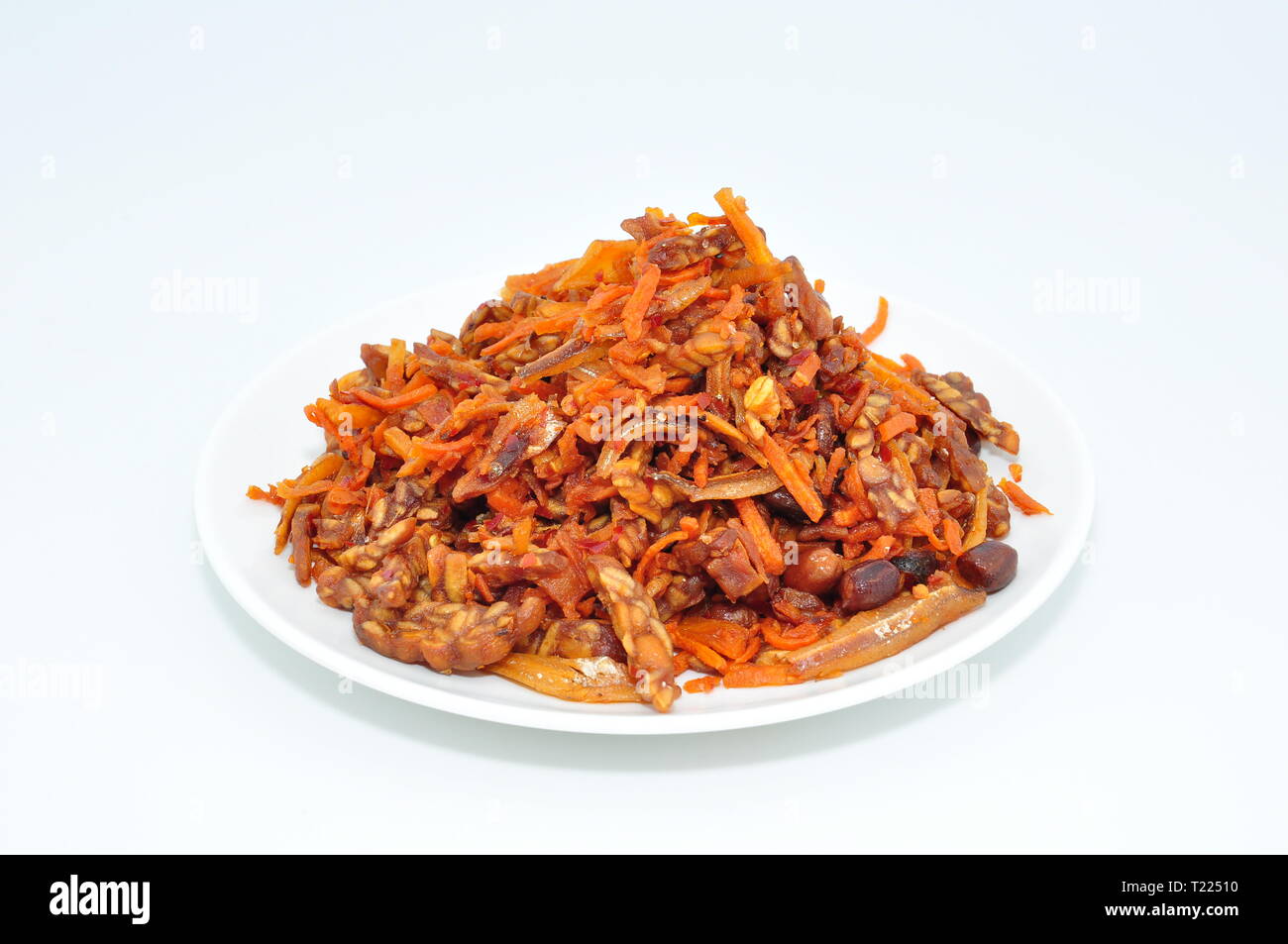 Delicious Indonesian and Malay food spicy and crispy of sambal tempe ...