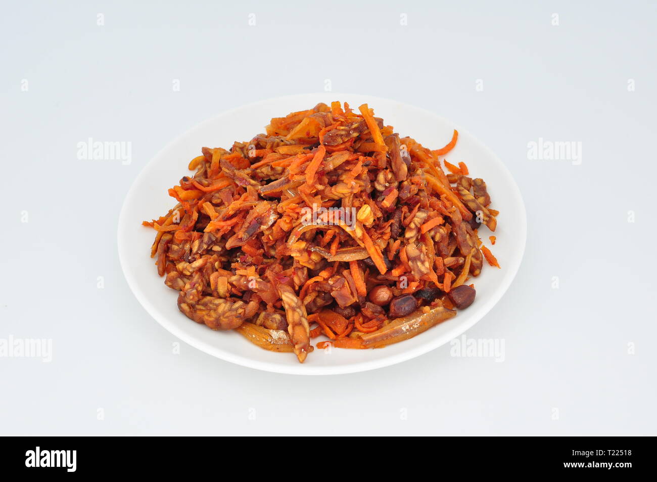 Delicious Indonesian and Malay food spicy and crispy of sambal tempe ...