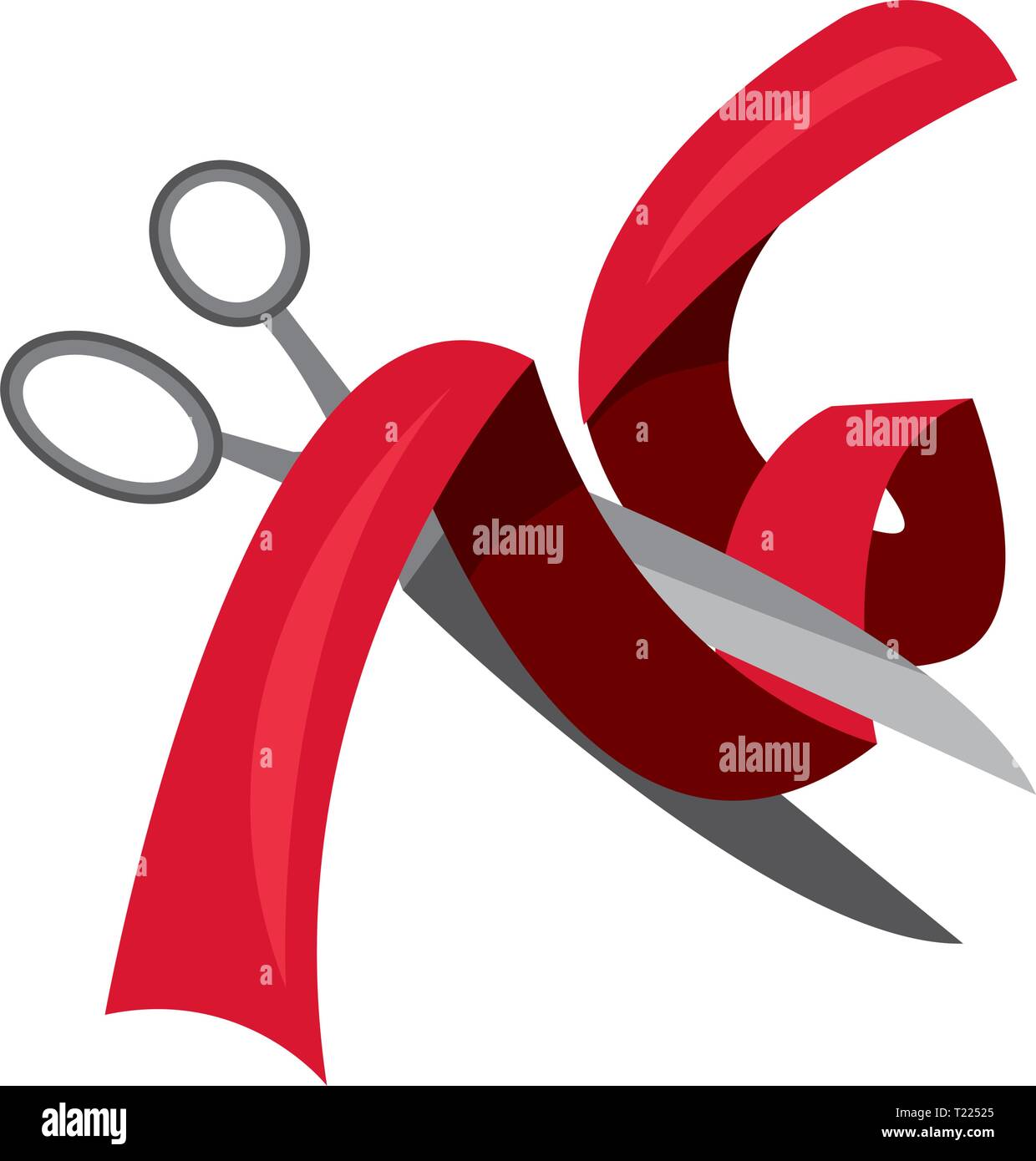 Ribbon Cutting Scissors Vector