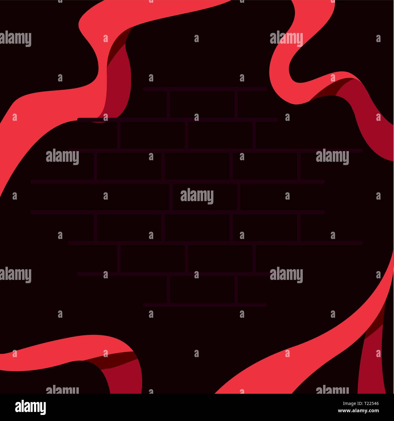 wall brick ribbon dark background vector illustration Stock Vector ...