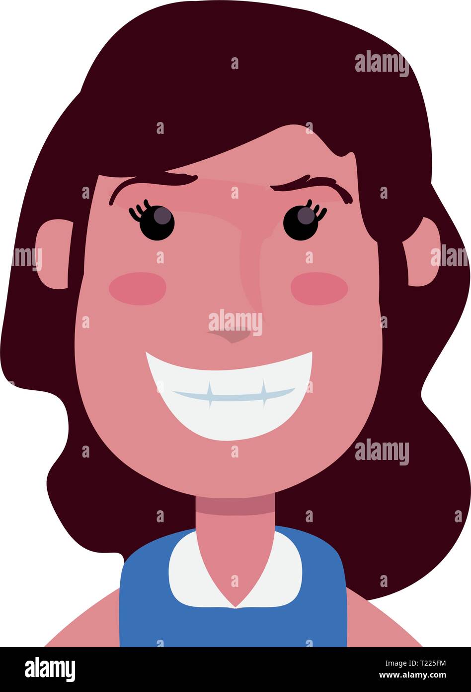 smiling girl cartoon character vector illustration design Stock Vector ...