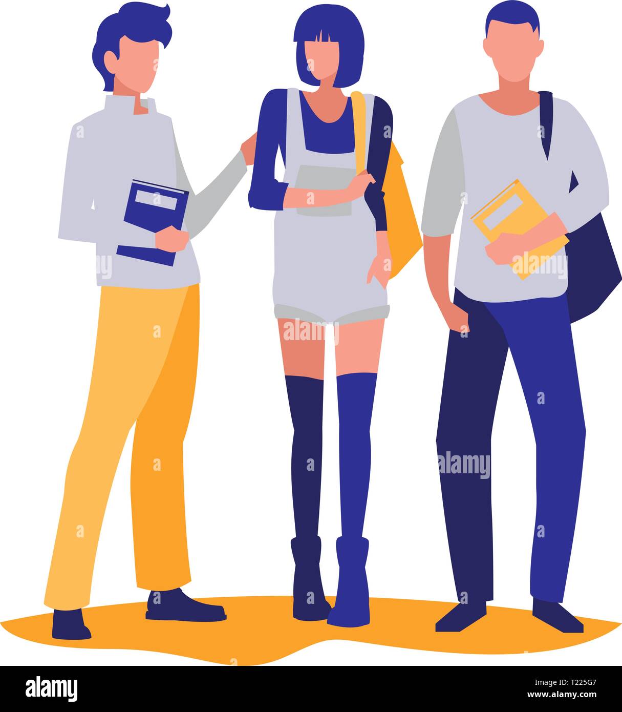 young group of students modeling vector illustration design Stock ...