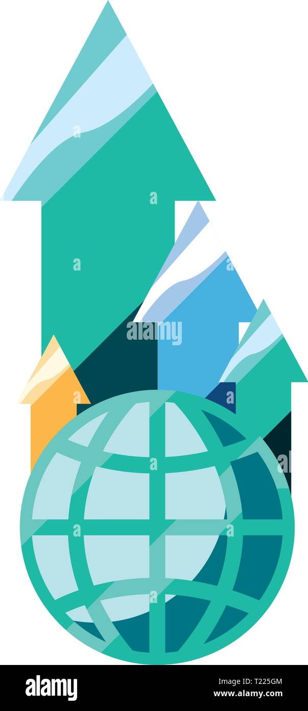world finance up arrows vector illustration design Stock Vector Image ...