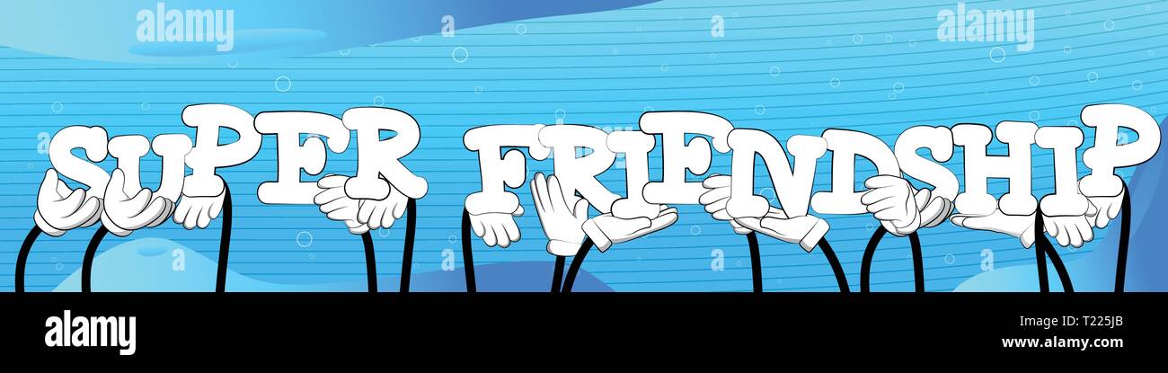 Diverse hands holding letters of the alphabet created the words Super ...