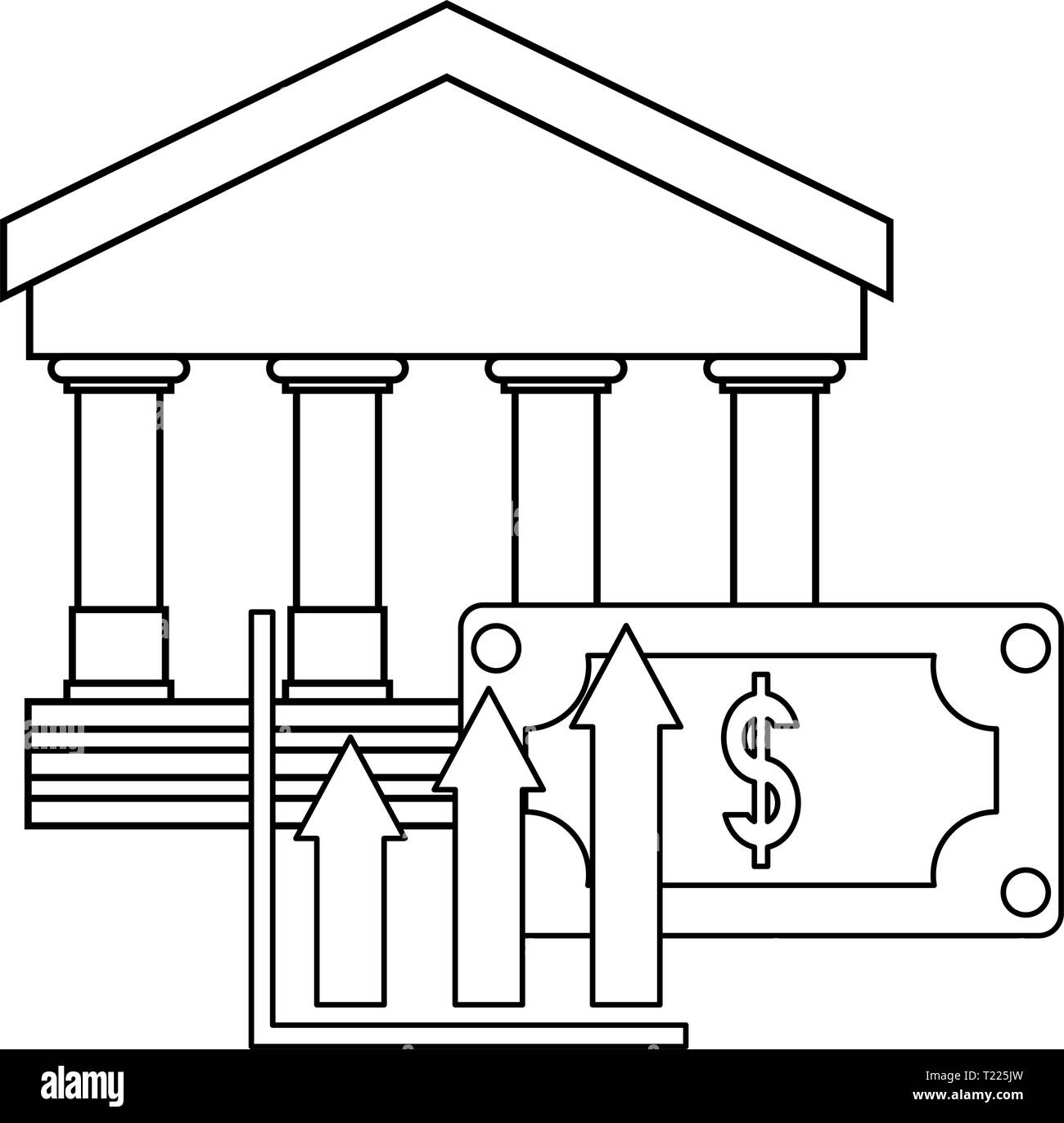 bank money chart exchange on white background vector illustration Stock ...