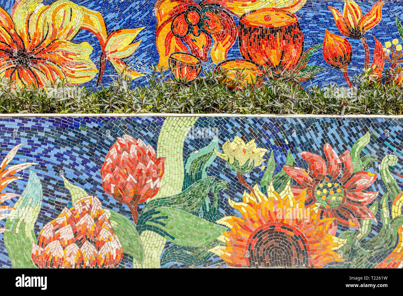 Hanoi Ceramic Mosaic Mural or Hanoi Ceramic Road. Vietnam. Depicting ...