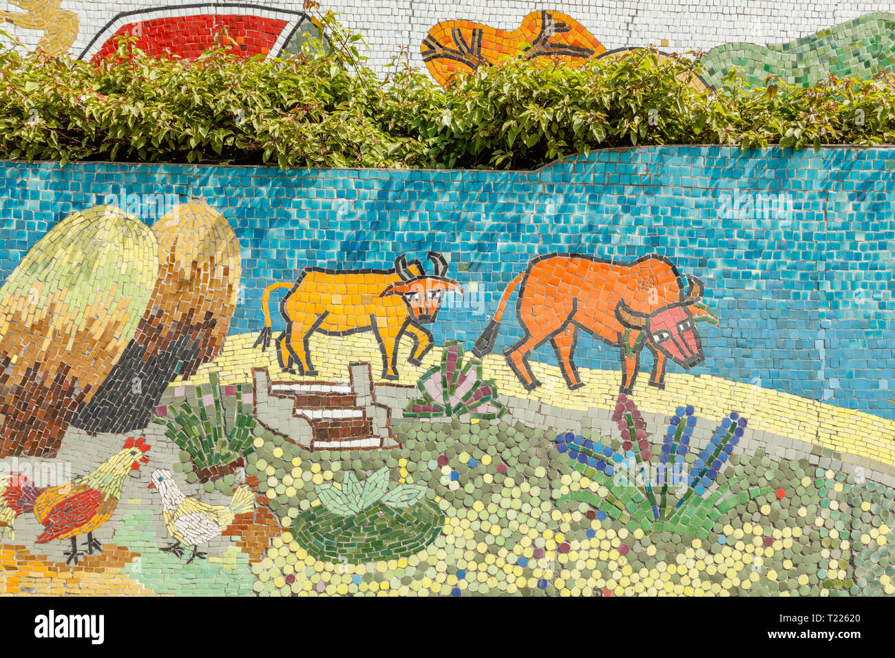 Hanoi Ceramic Mosaic Mural or Hanoi Ceramic Road. Vietnam. Depicting ...