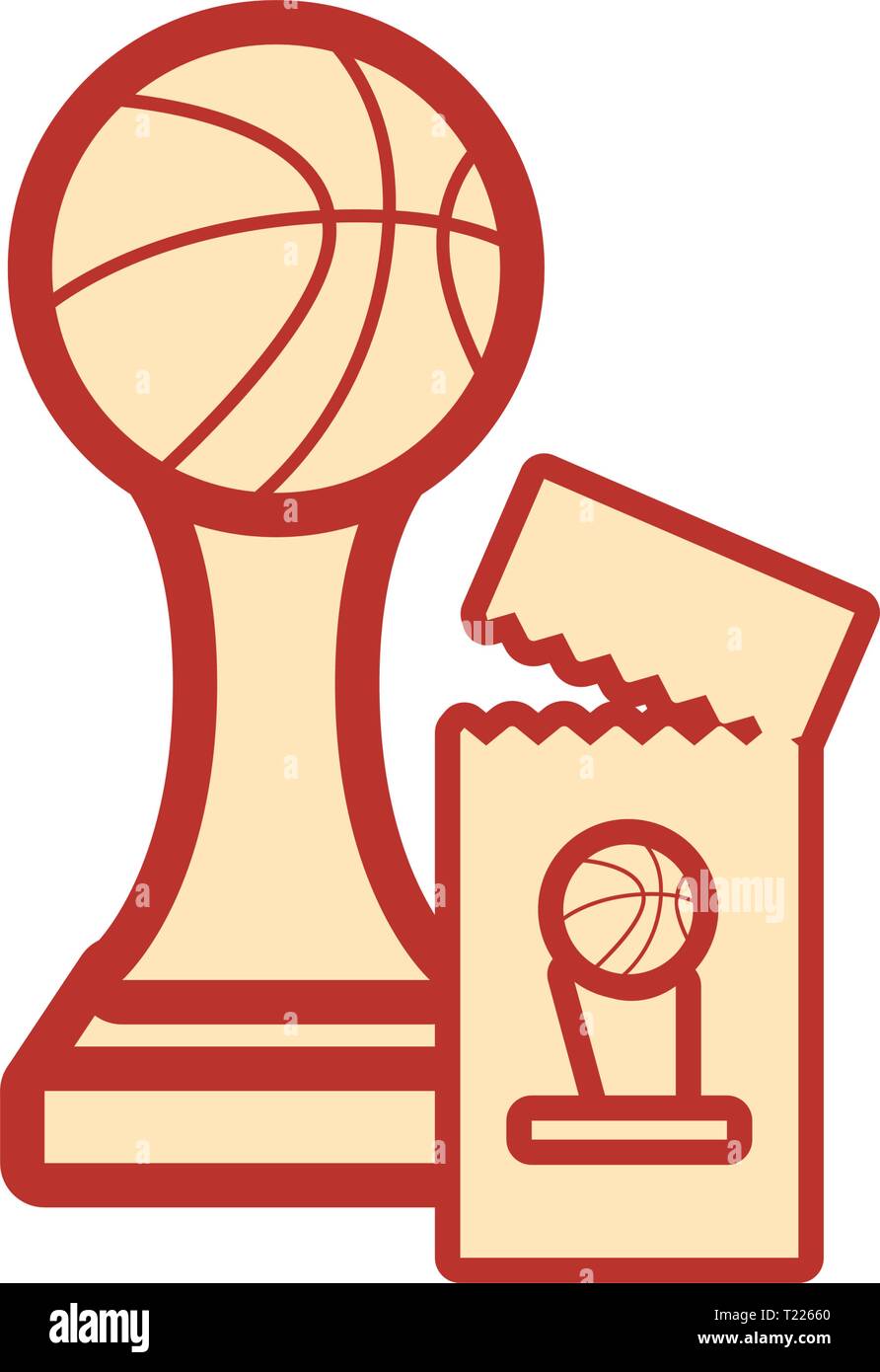 trophy ticket basketball sport award vector illustration Stock Vector ...