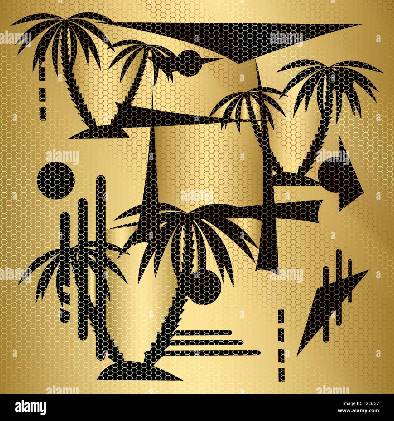 abstract background with palm trees. vector illustration. for wrapping ...