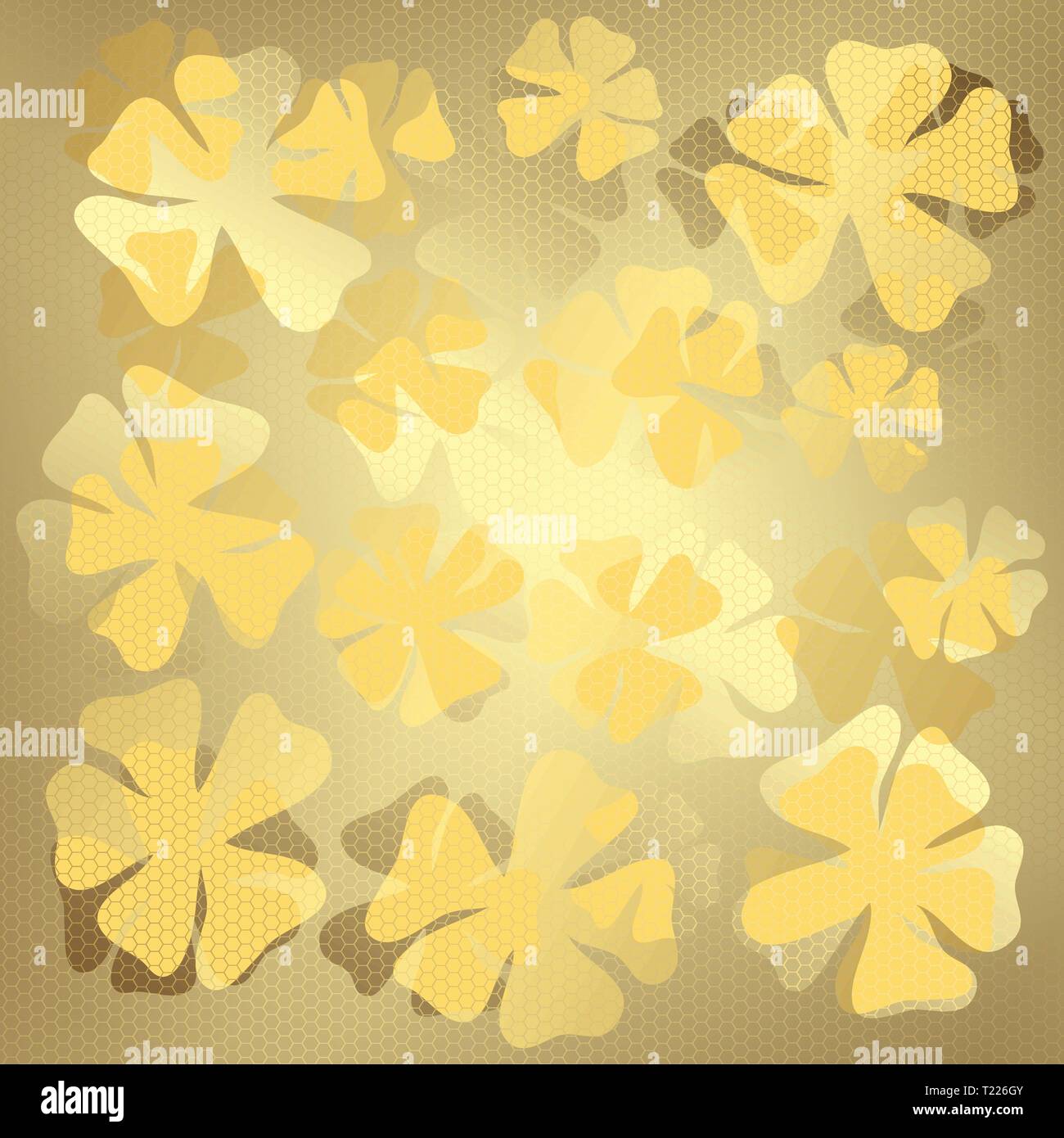 abstract gold background with flowers. vector illustration. for ...