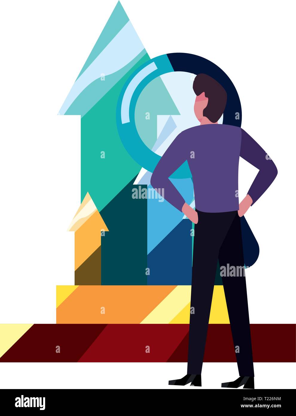 businessman gold bar magnifier bank vector illustration vector ...