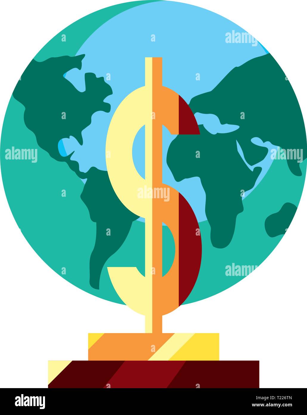 world dollar sign money vector illustration design Stock Vector Image ...