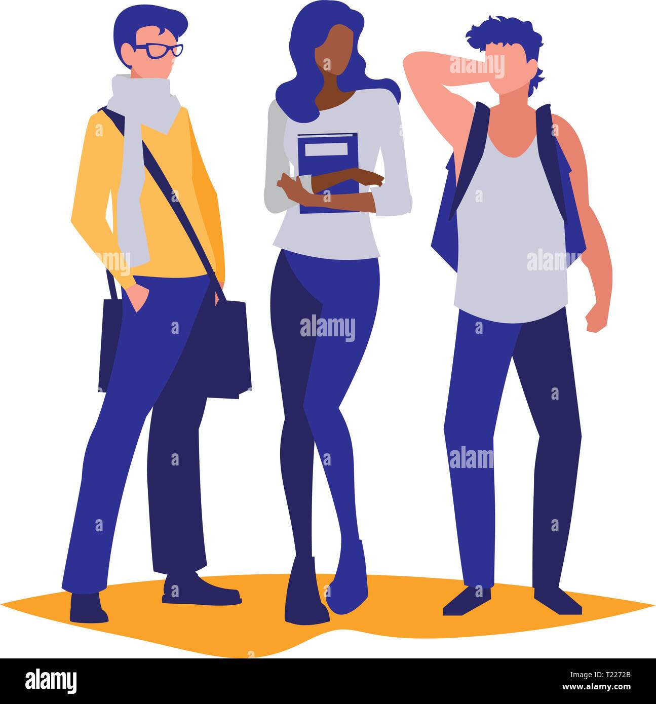 young group of students modeling vector illustration design Stock ...