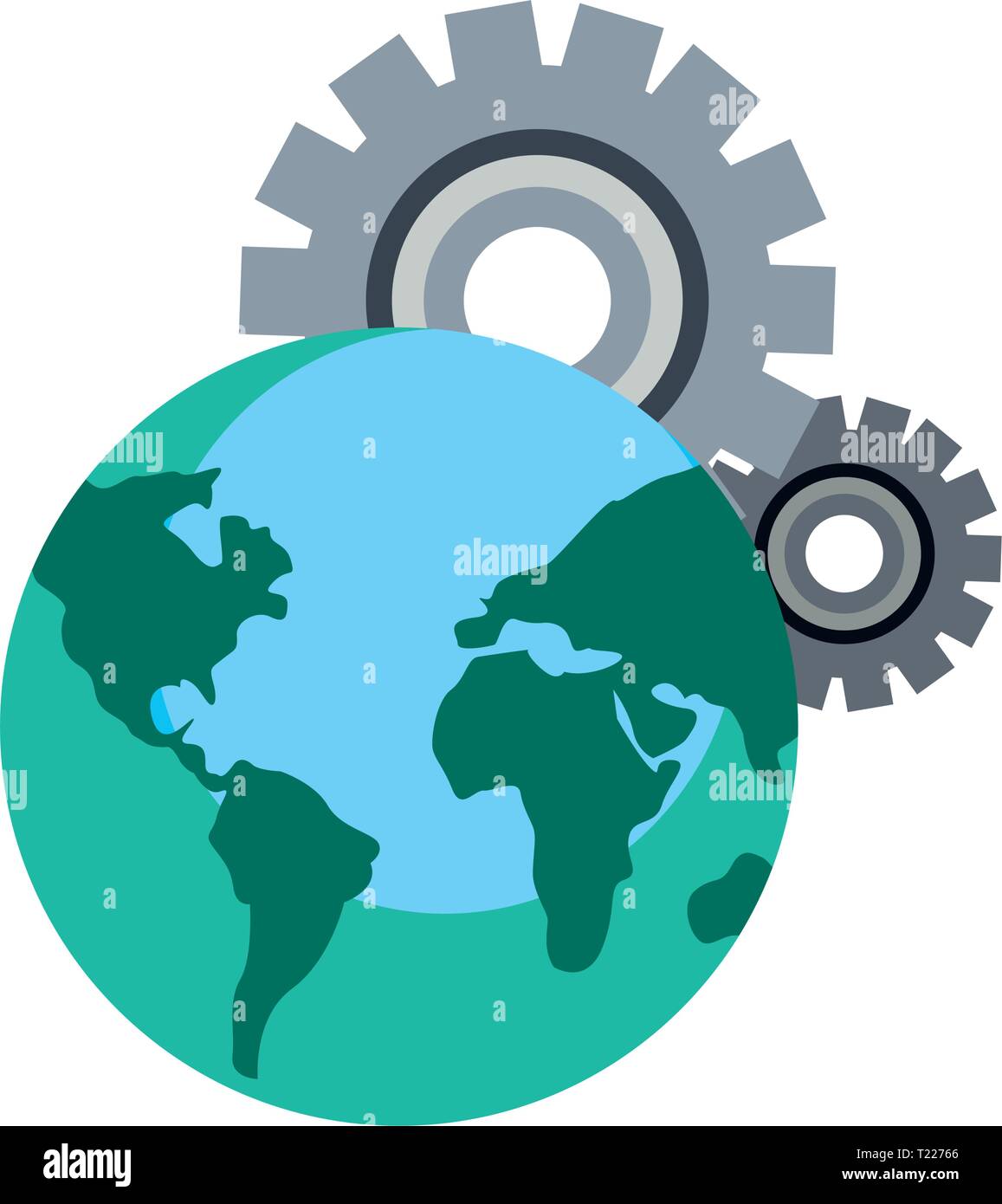 world gears work on white background vector illustration Stock Vector ...