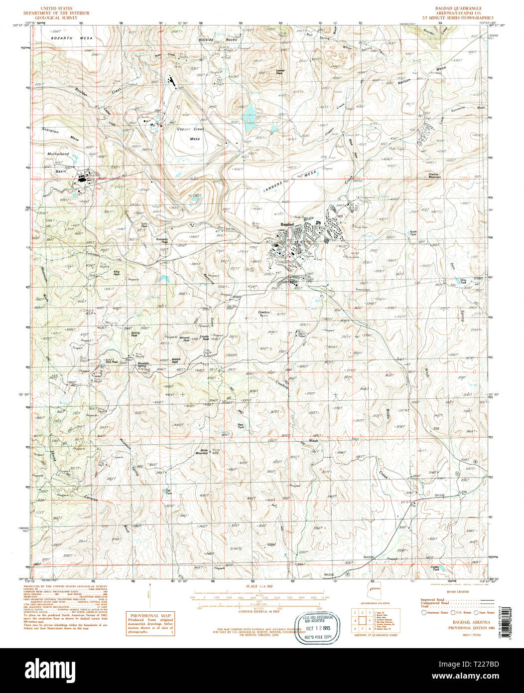 Bagdad arizona map hi-res stock photography and images - Alamy