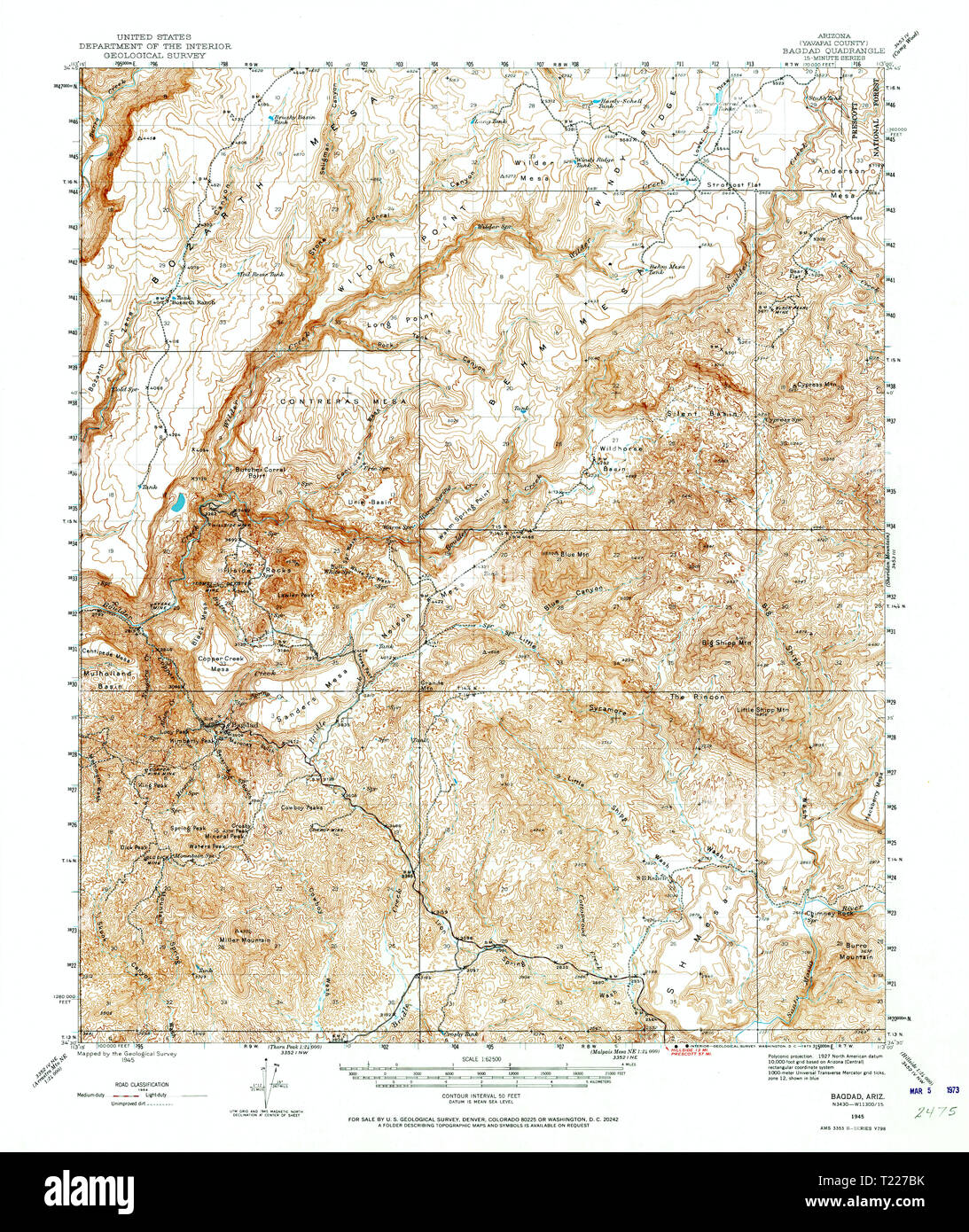 Bagdad arizona map hi-res stock photography and images - Alamy