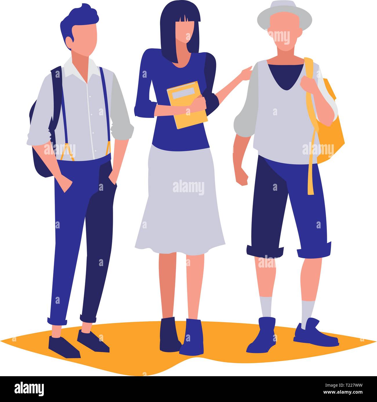 young group of students modeling vector illustration design Stock ...