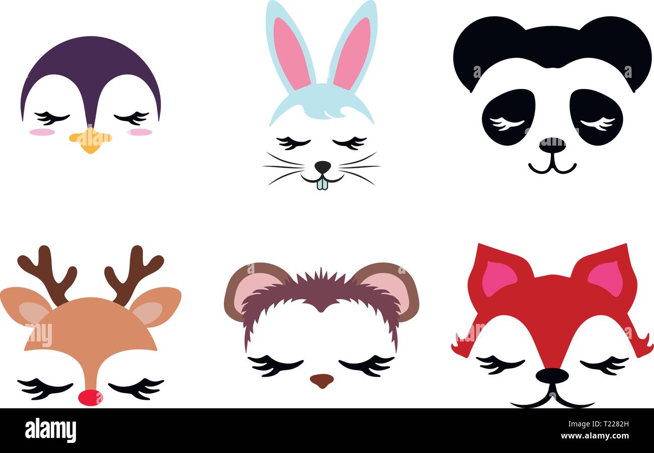 Animal Face Cutting File, Girls Face, Eyelashes. The kit includes six ...