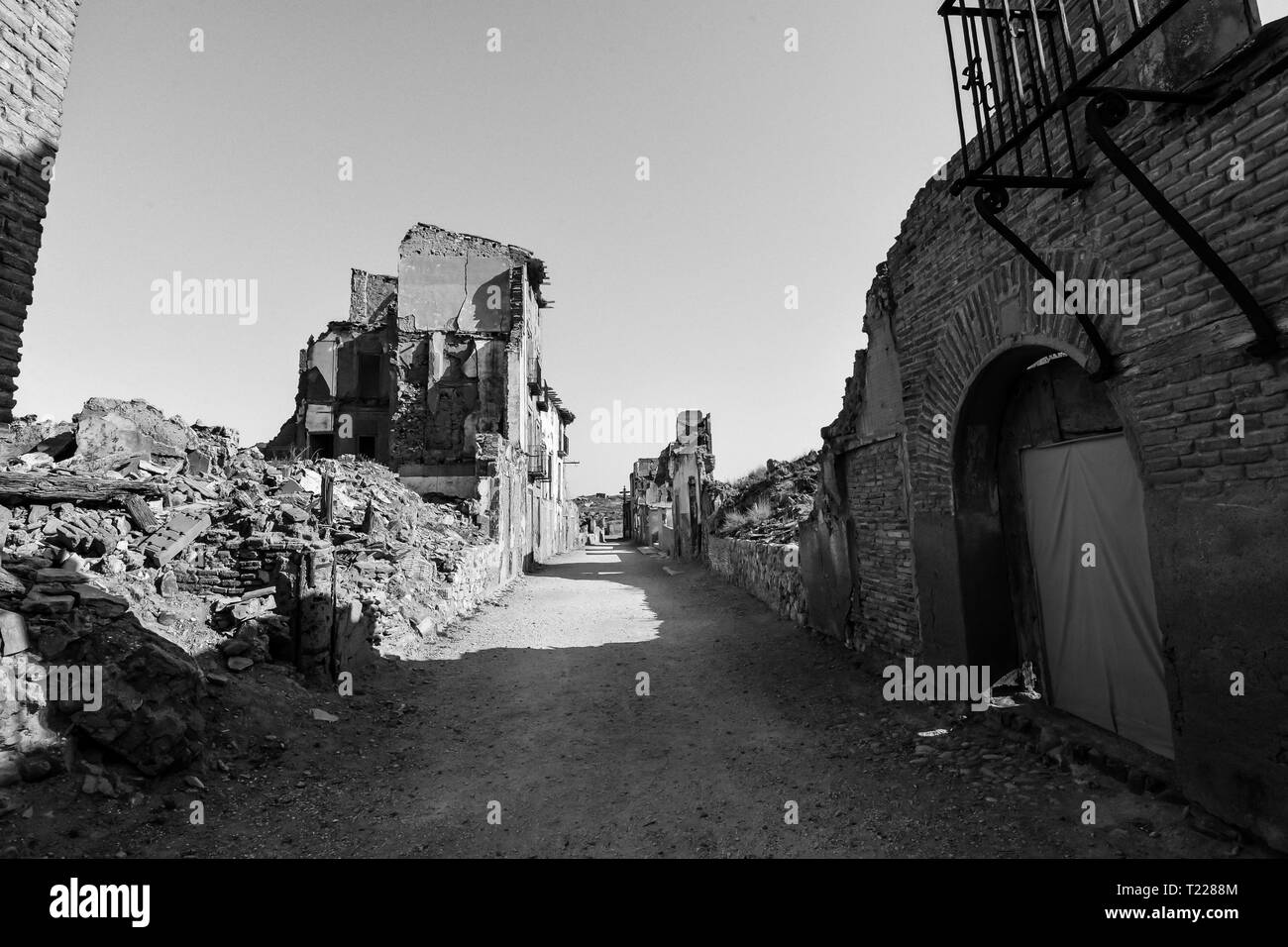 The remains of a town in Aragon that was completely destroyed during ...