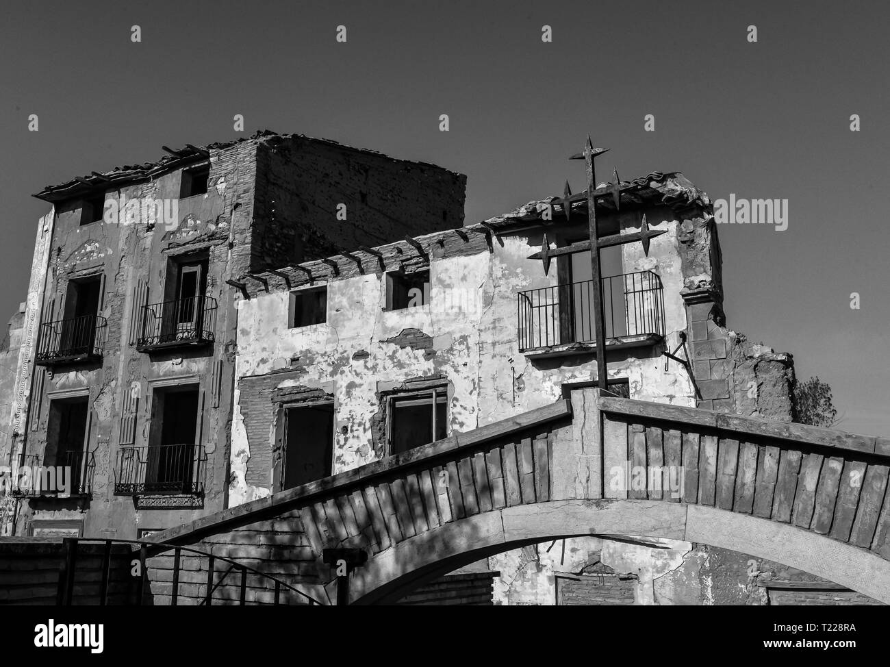 The remains of a town in Aragon that was completely destroyed during ...