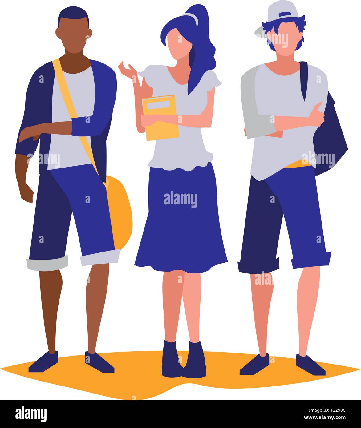 young group of students modeling vector illustration design Stock ...