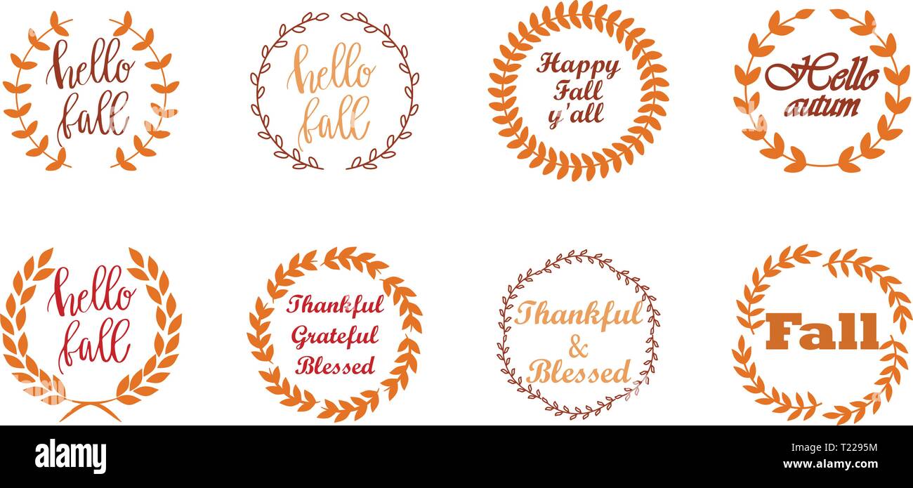 Hello autumn leaves Stock Vector Images - Alamy