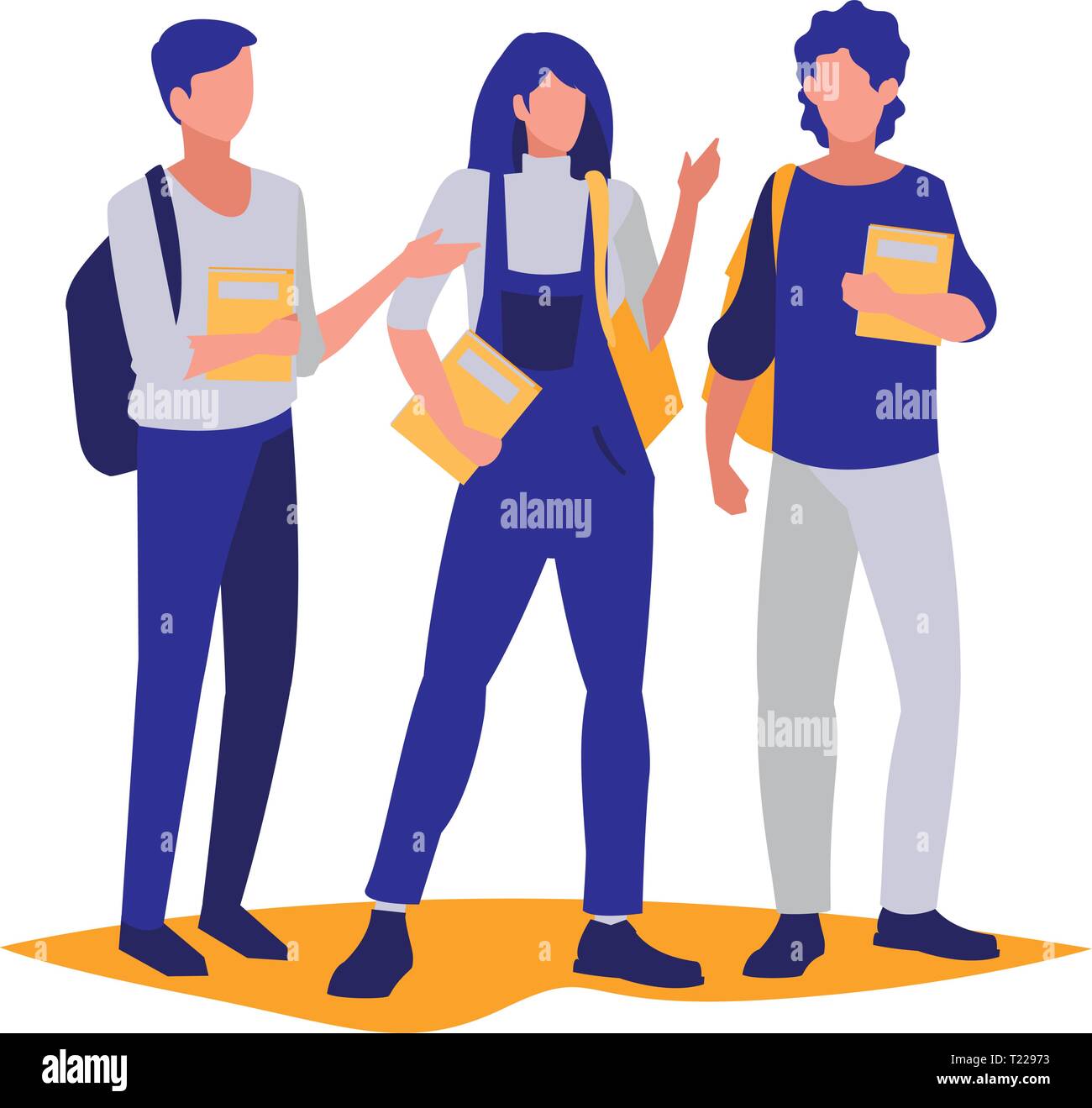 young group of students modeling vector illustration design Stock ...