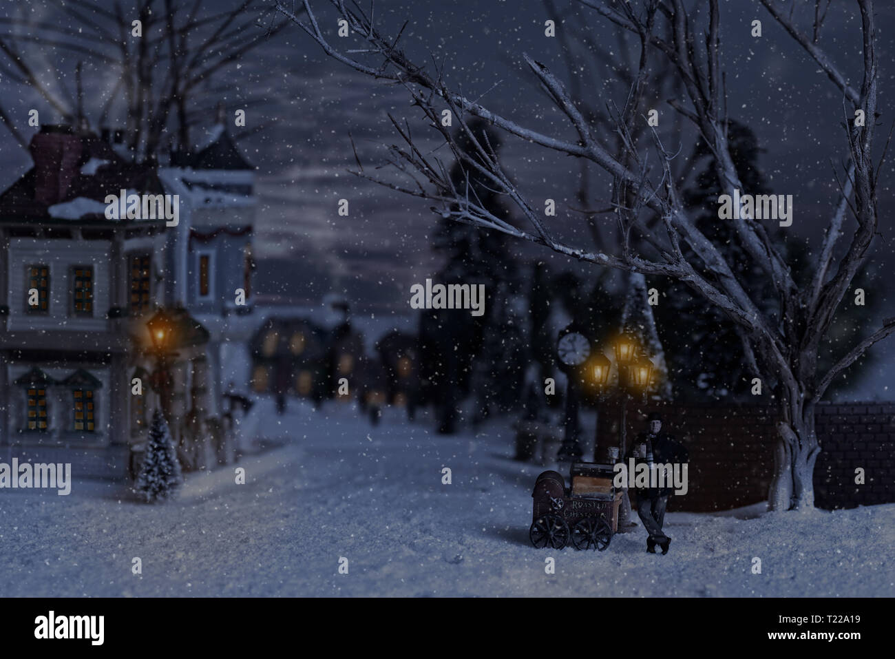 victorian man selling chestnuts in village at christmas Stock Photo - Alamy
