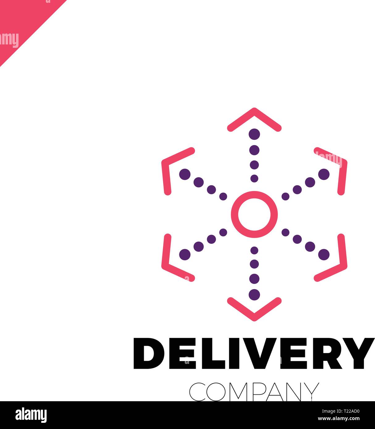 Delivery Six Arrow Logo. Circle in middle and dot Stock Vector Image ...