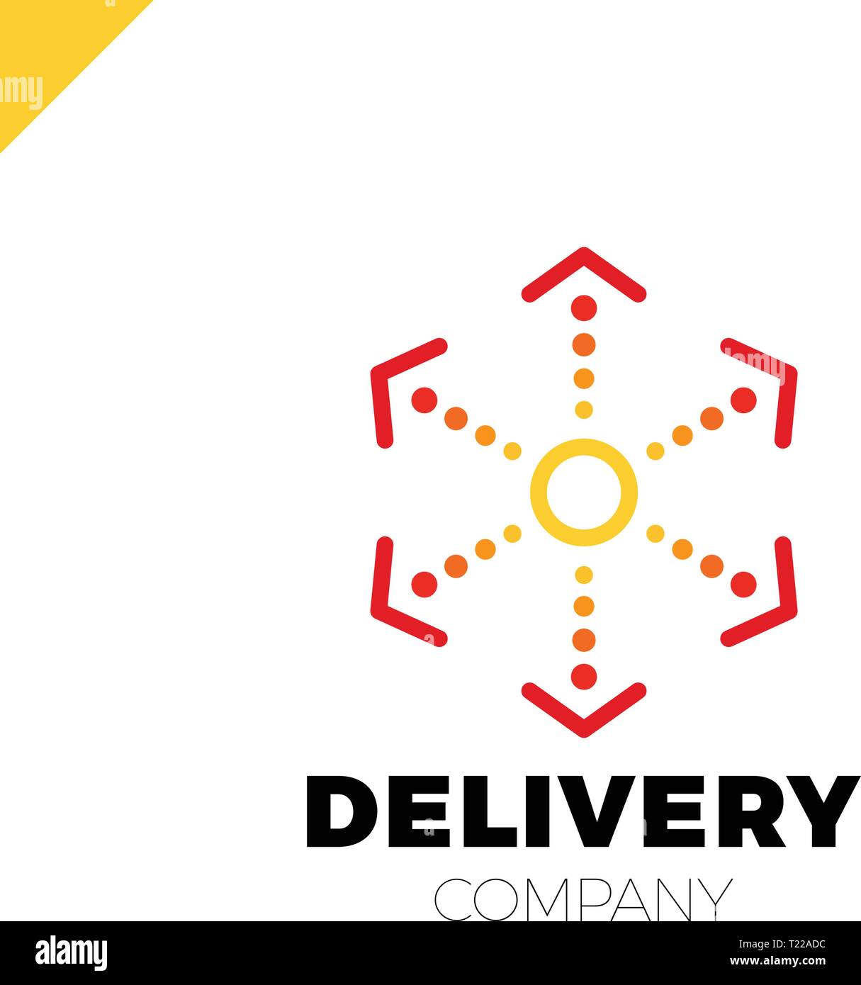 Delivery Six Arrow Logo. Circle in middle and dot Stock Vector Image ...