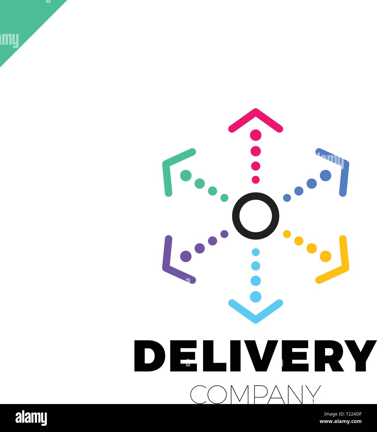 Delivery Six Arrow Logo. Circle in middle and dot Stock Vector Image ...