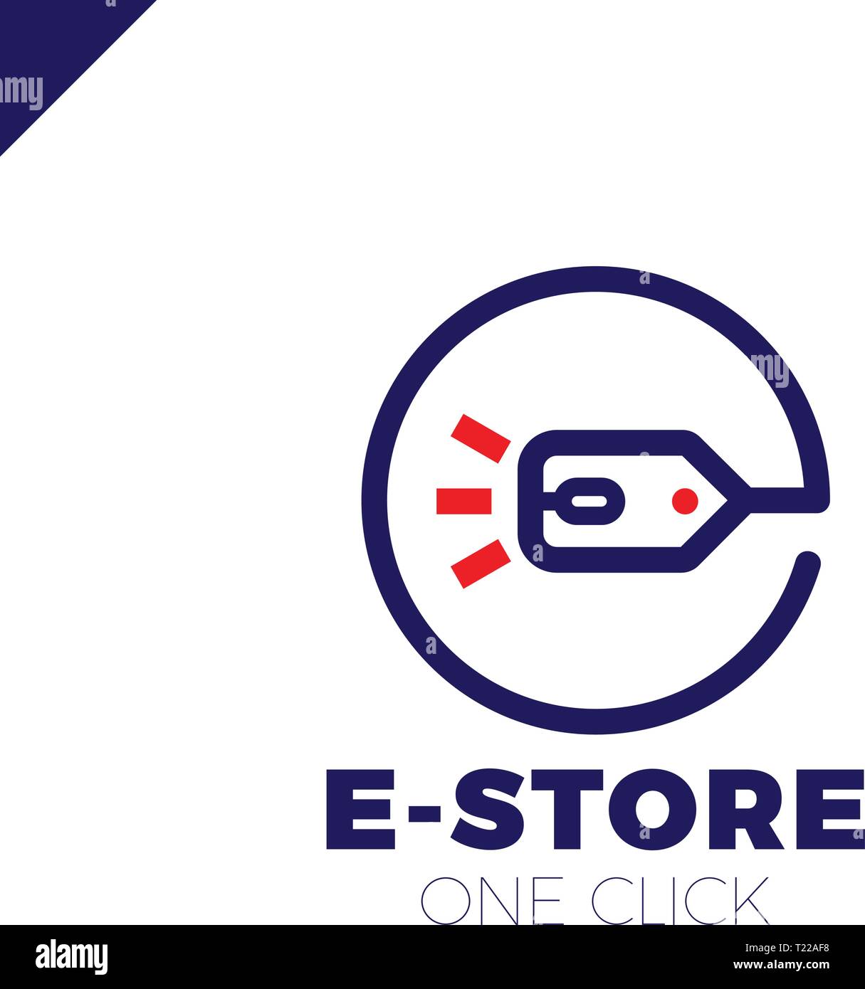 E-store logo concept mouse click and shop tag in circle letter E Stock ...